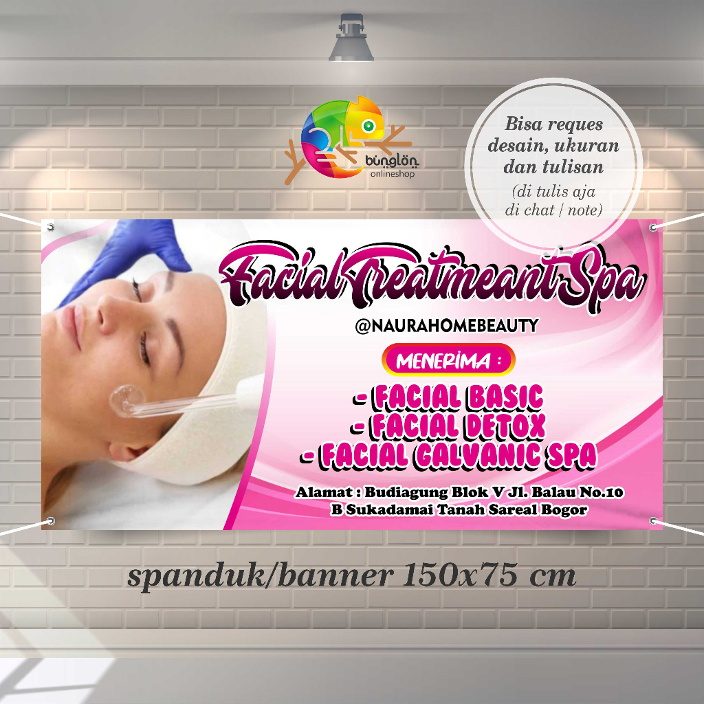 Jual Spanduk, Banner 150x75 Cm Spanduk Facial Treatment, Spanduk Spa ...