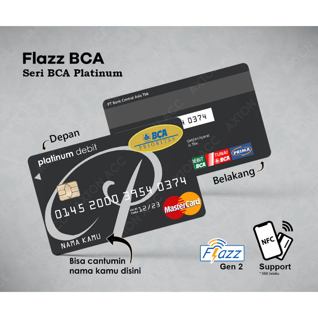 Jual KARTU E MONEY E TOLL FLAZZ BCA GEN 2 SERI BLACK CARD 2 SISI ...