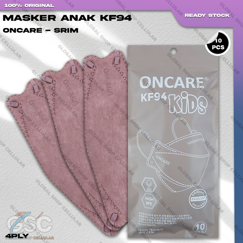 Jual Masker Anak KF94 ONCARE 4Ply isi 10Pcs Warna Shrimp Korea KF 94 4 ...