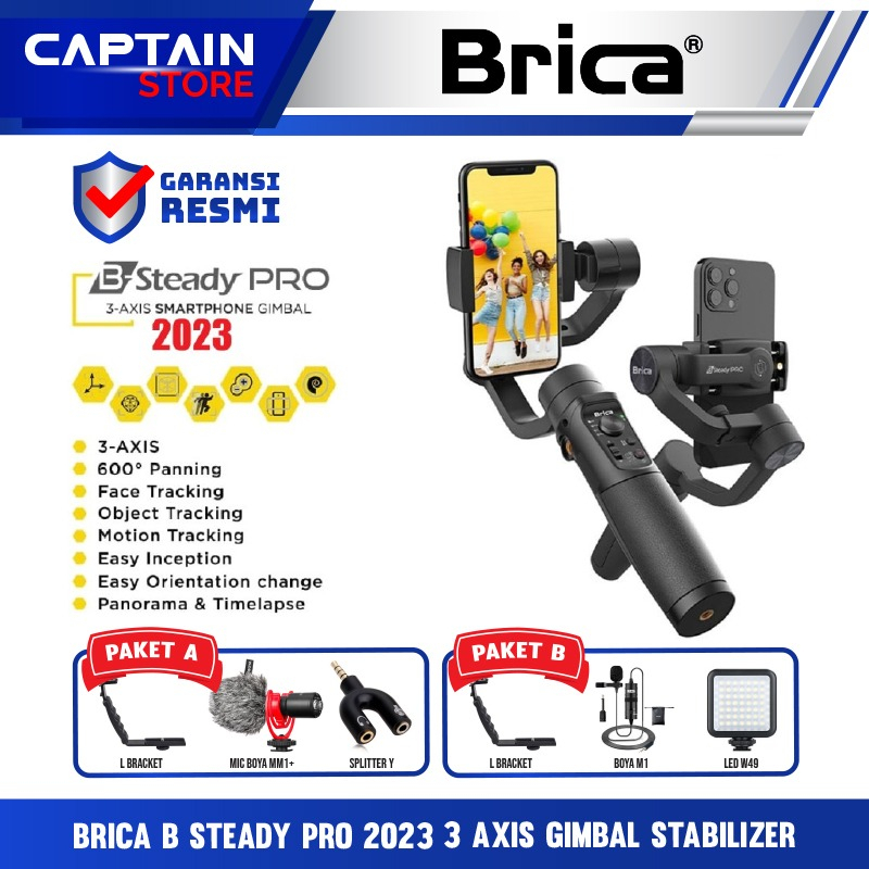 Jual Brica B-Steady Pro 3-Axis Smartphone Gimbal - STEADY PRO 2023 ...