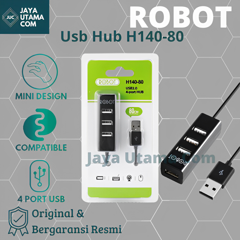 Jual ROBOT 4 Port USB HUB H140-80 (Panjang Kabel 80cm) Original ...