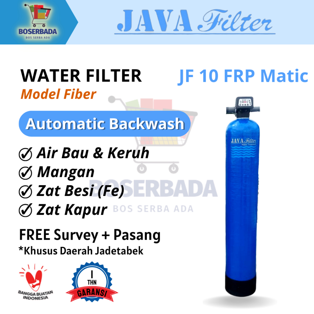 Jual JAVA FILTER - JF10 FRP Matic Water Filter Air Tabung Fiber - Otomatis | Shopee Indonesia