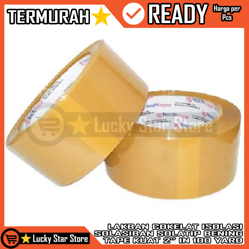 Jual Nachi Lakban Isolasi Tape Coklat 2" X 100 Yard Selotip Solatip Solasi Solatif Besar Daya ...