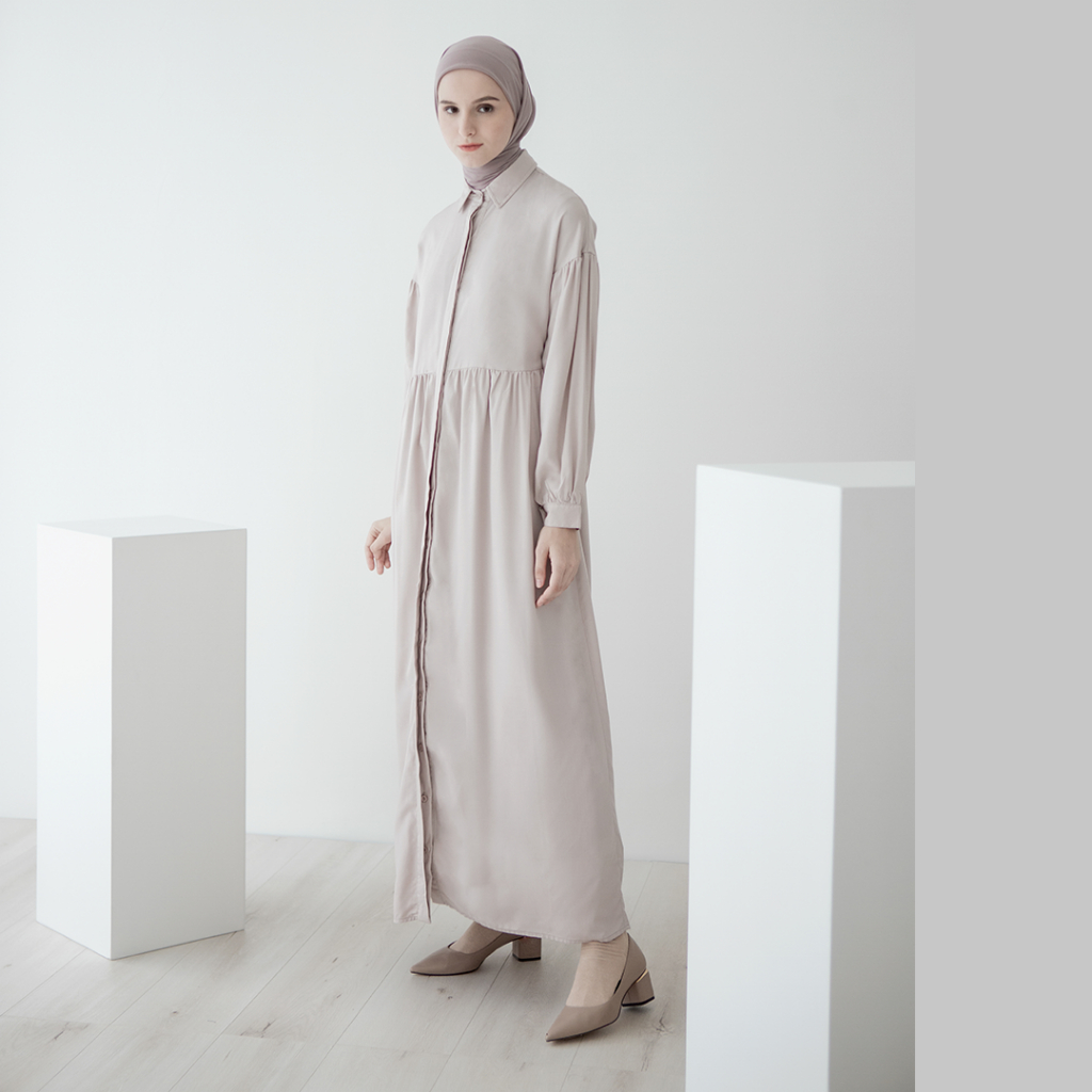 Jual Pradhu by Aska Label - Gamis wanita dress Muslim wanita bahan rayon lengan panjang full ...