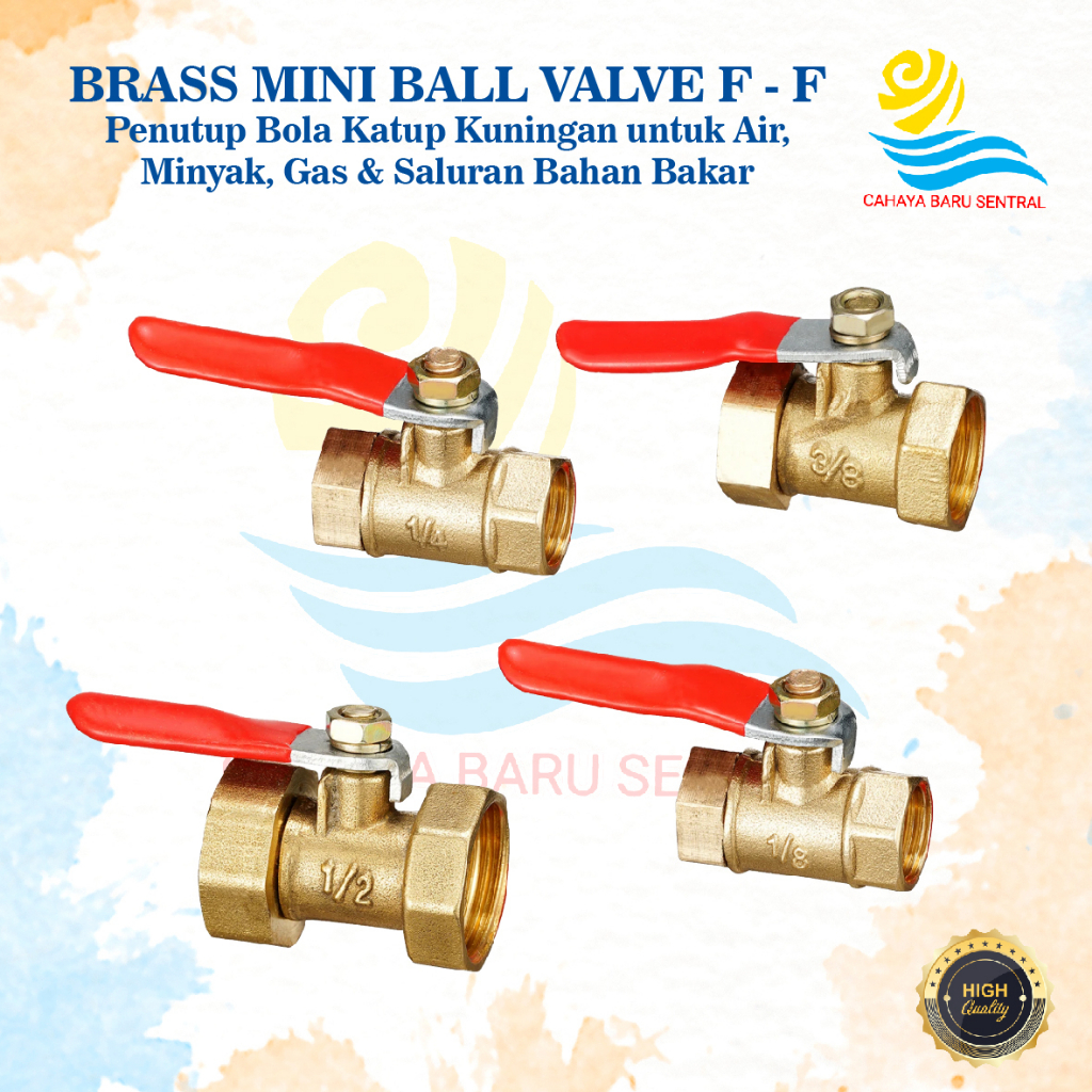 Jual Ball Valve Kuningan 1/2" Kran Kuningan Ball Valve Kuningan HARGA ...
