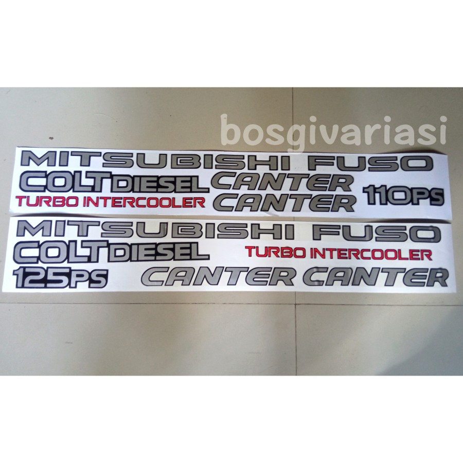 Jual Stiker sticker Fuso colt Diesel Canter 125ps 110ps Turbo ...
