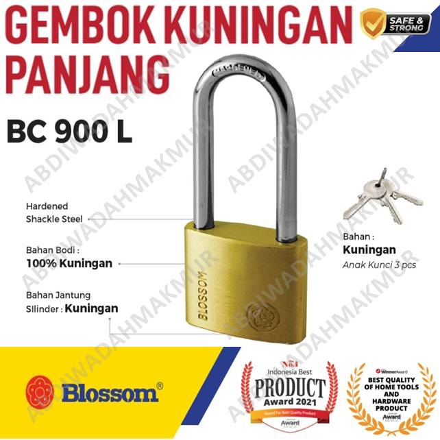 Jual GEMBOK KUNING PANJANG BLOSSOM BC 9000 L ( 30,40,50&60 mm ...