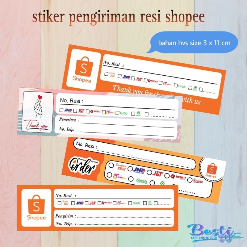 Jual (100pcs)STIKER RESI SHOPEE/STIKER PENGIRIM RESI/STIKER PENGIRIMAN ...