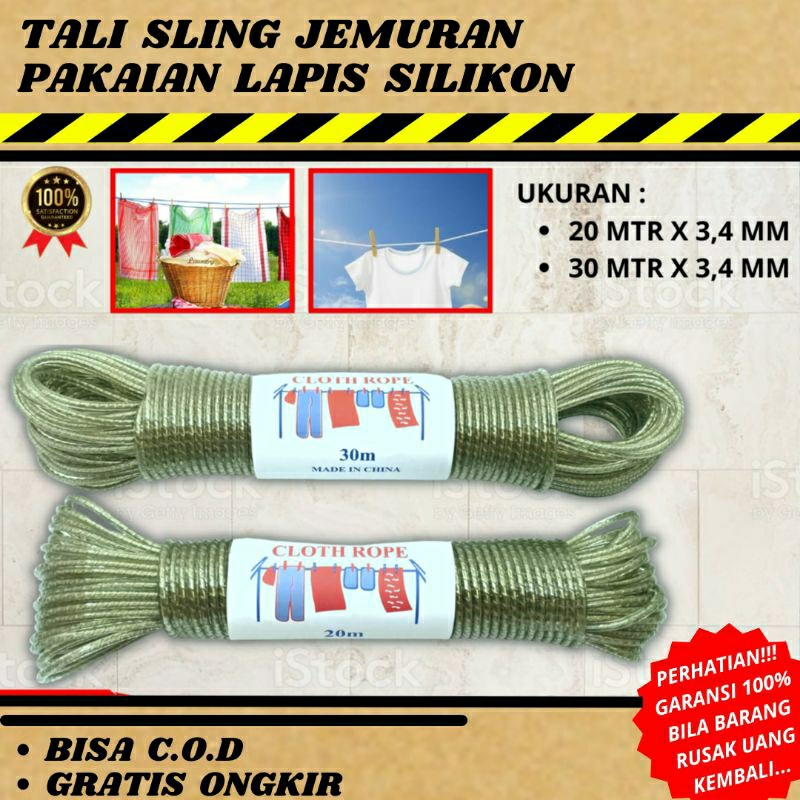 Jual Tali Jemuran | Tali Kawat Sling Jemuran Laundry Kuat Balut Silikon ...