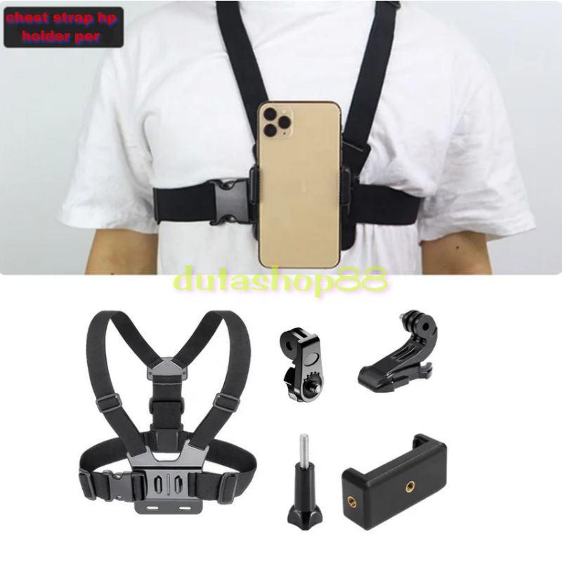 Jual chest strap tali dada handphone - action cam dan kamera mount ...