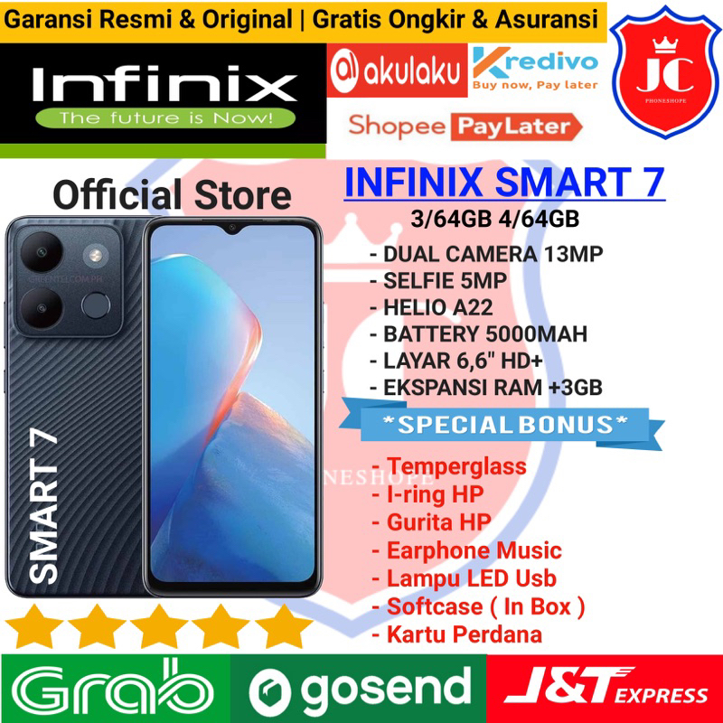 Jual INFINIX SMART 7 RAM 3/64GB 4/64GB GARANSI RESMI ~ BONUS | Shopee ...