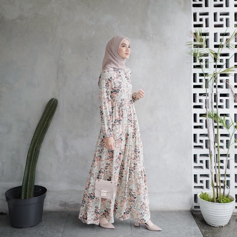 Jual Gamis Motif Bunga Kecil Rayon Viscos Uk M-XL | Shopee Indonesia