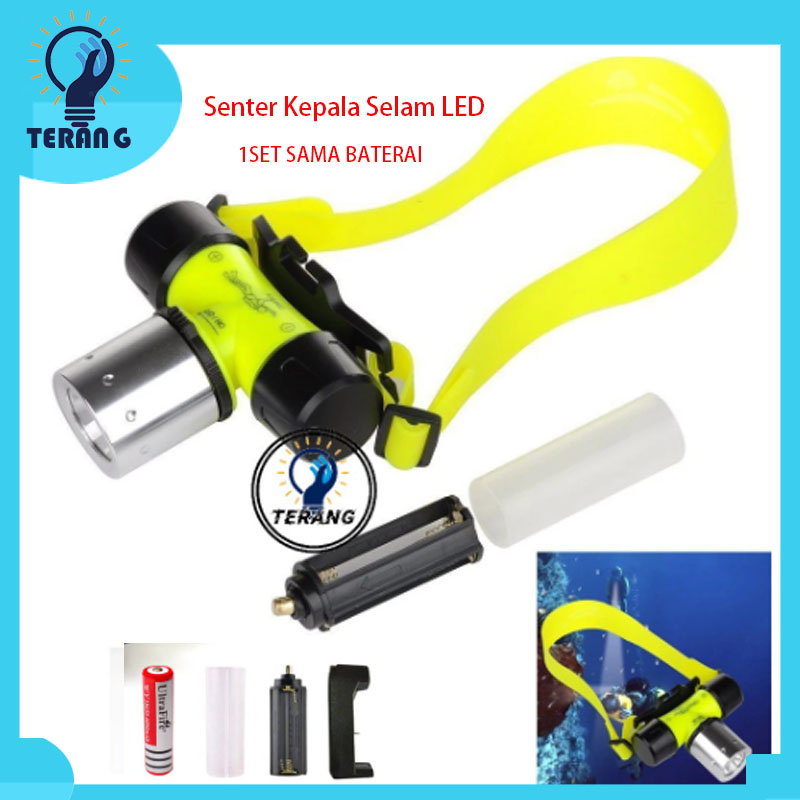 Jual Senter Kepala Selam LED / Headlamp Diving Waterproof Super Terang ...