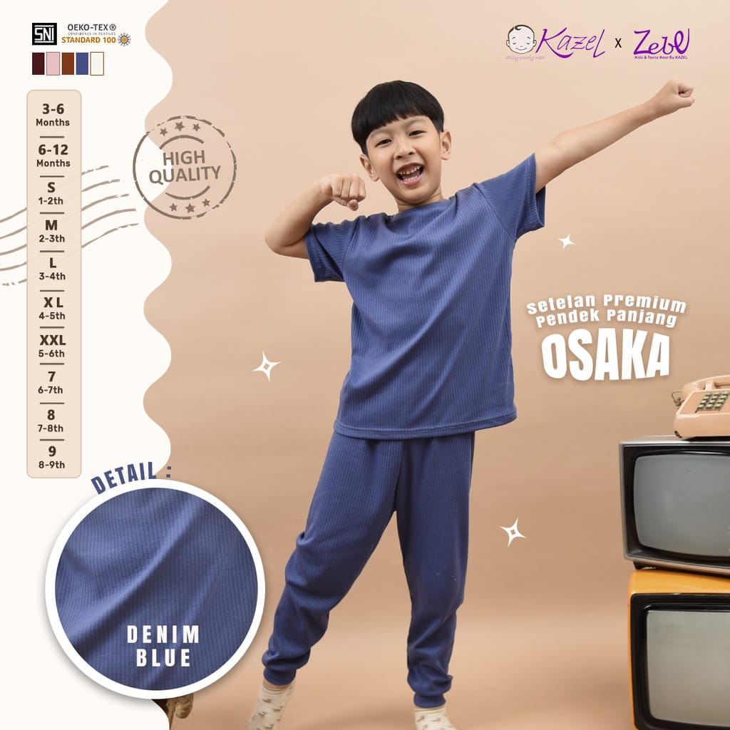 Jual Kazel Setelan Pendek Panjang Osaka/Setelan Pendek Panjang | Shopee Indonesia