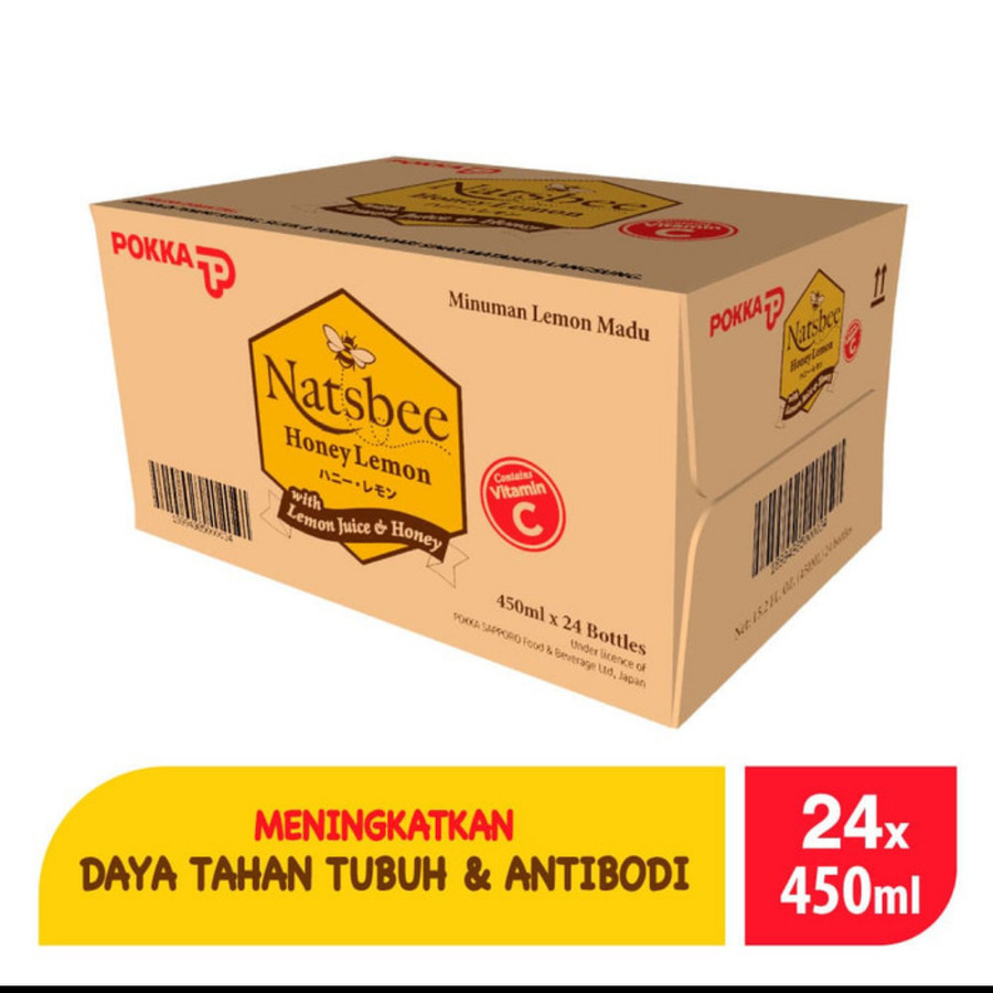 Jual Pokka Natsbee Honey Lemon - 450 ml ( 1 ctn = 24 pcs ) | Shopee ...