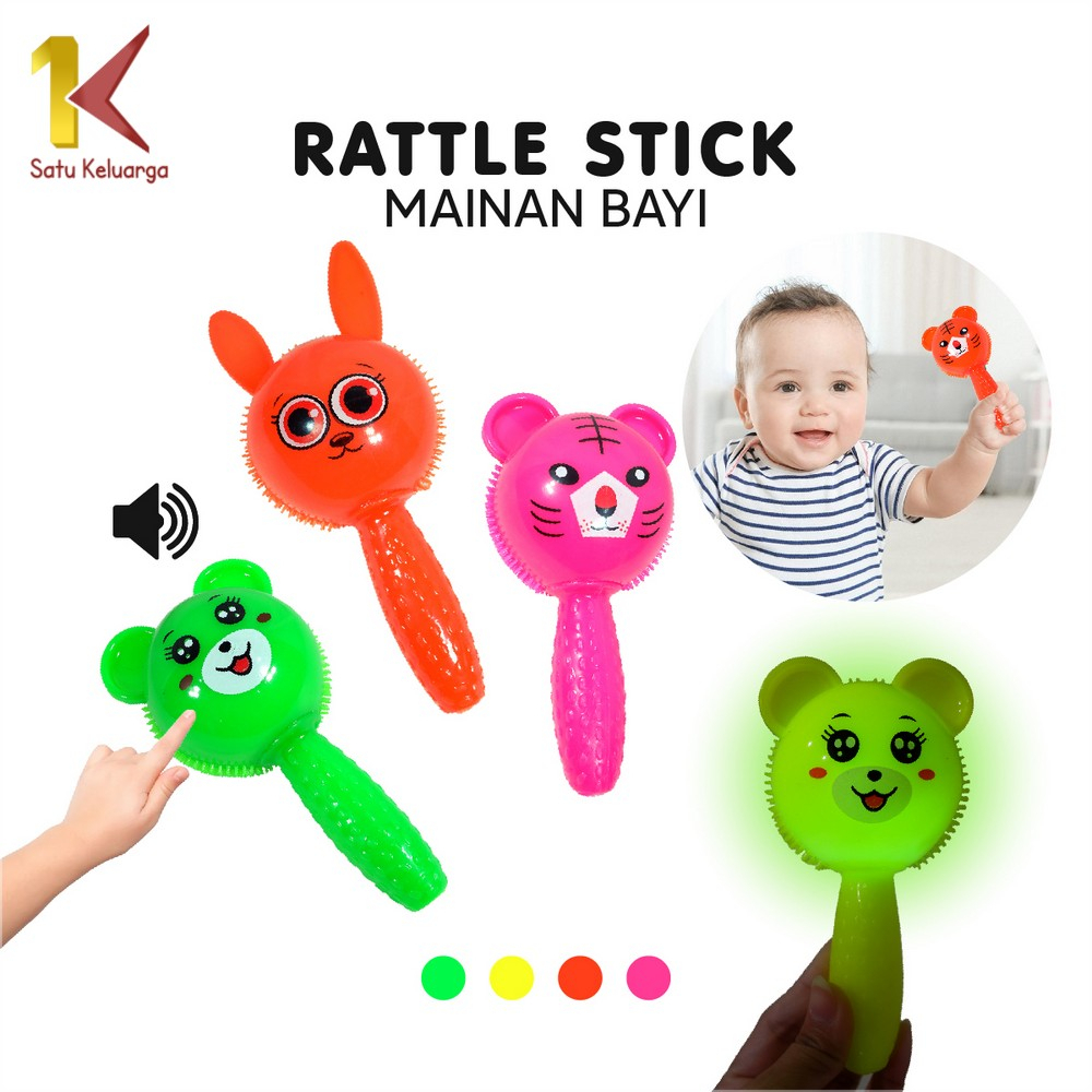 Jual Satu Keluarga Mainan Bayi Rattle Rubber Stick Toys M315 ...