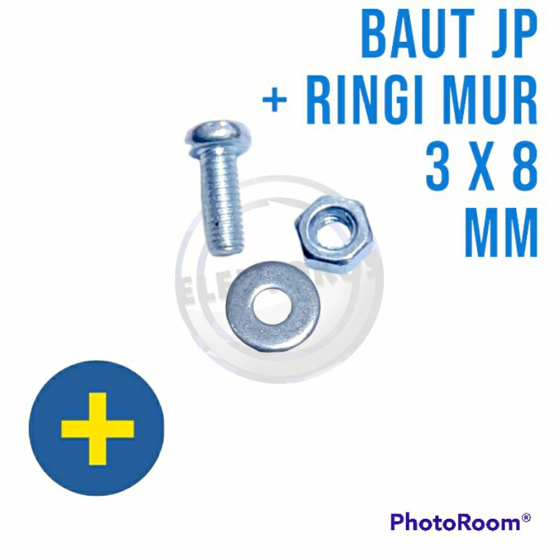 Jual Baut JP 3mm + Ring + Mur Sekrup M3 Drat Halus 3x6 3x8 3x10 3x12 3x15 3x20 3x25 3x30 3x35 ...