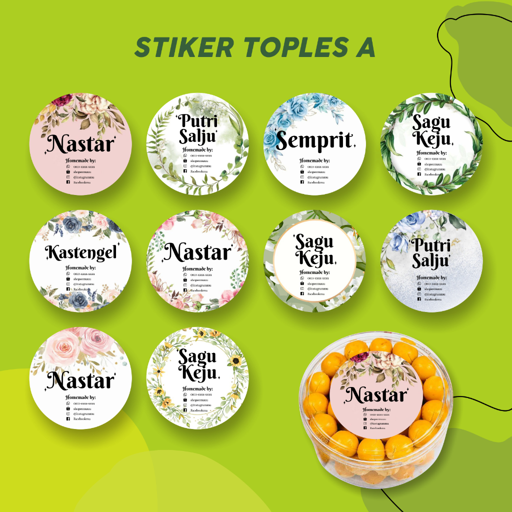 Jual STIKER TOPLES KUE KERING, KUE LEBARAN, STIKER MEREK KODE ST-A ...