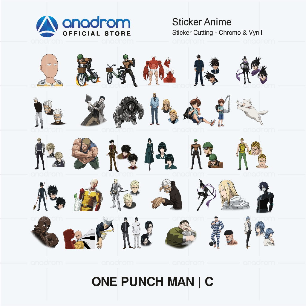 Jual Sticker Anime One Punch Man | Sticker Chibi One Punch Man ...