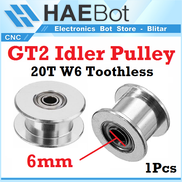 Jual [HAEBOT] GT2 Idler Pulley Toothless 20T 5mm Lebar 6mm Tanpa Gigi ...