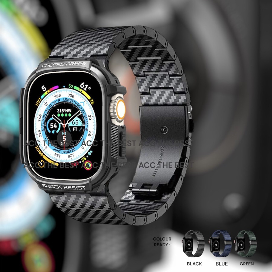 Jual TALI IWATCH ULTRA CARBON FIBER BUMPER CASE RUGGED ARMOR TALI JAM ...