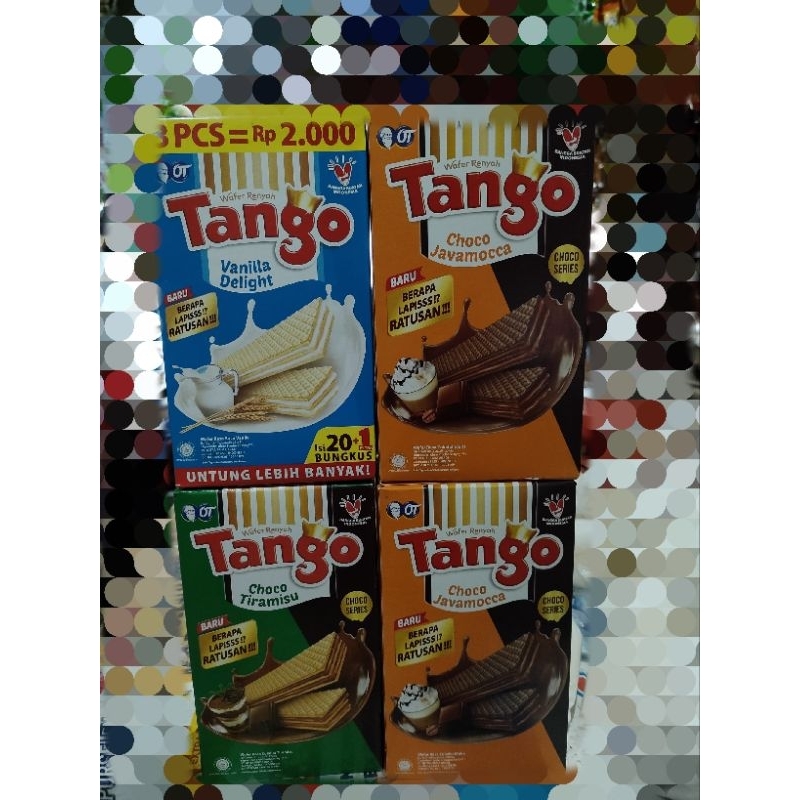 Jual Tango wafer renyah wafer rasa cokelat vanilla tiramisu | Shopee ...