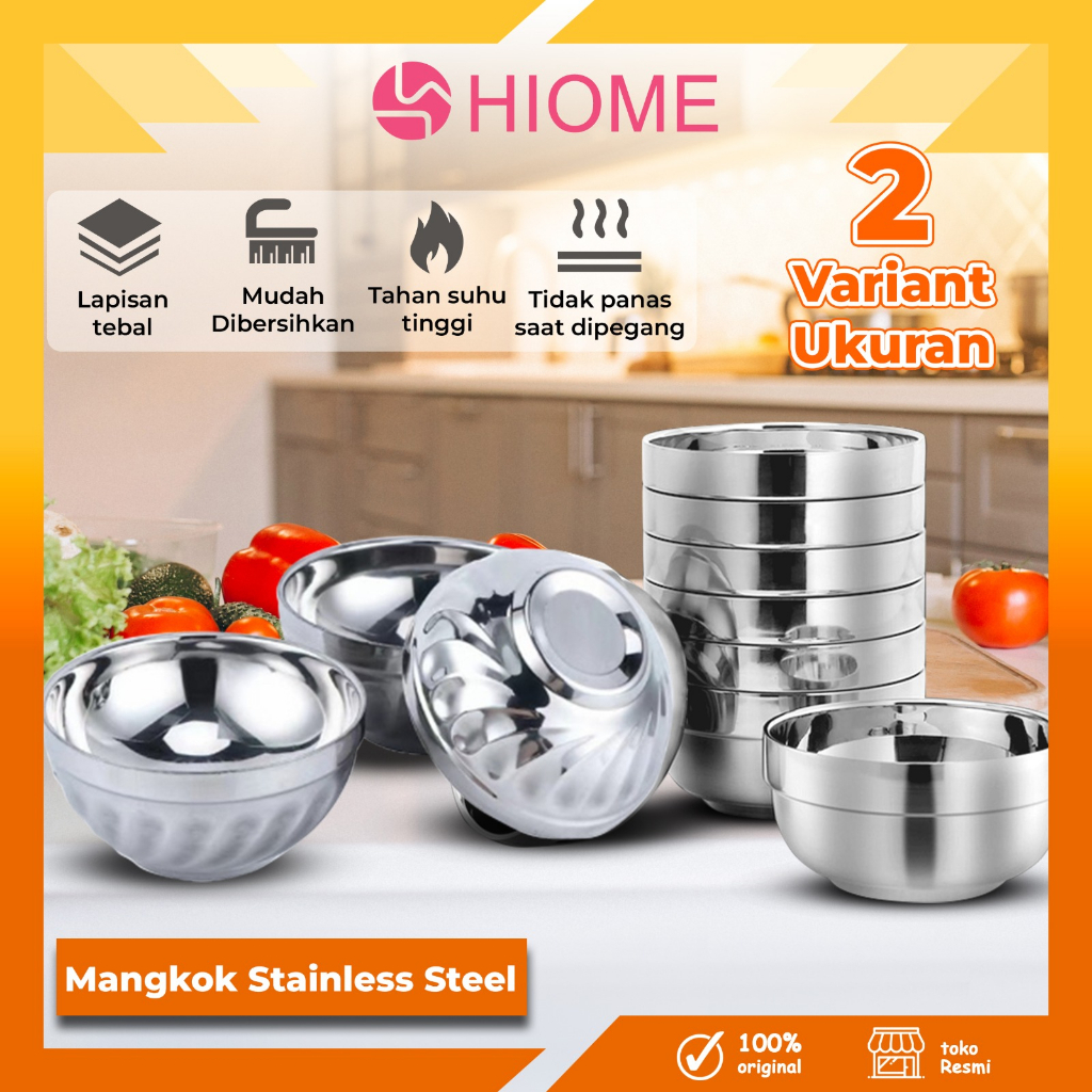 Jual HIOME Mangkok Korea 12 cm Stainless Steel Tebal / Mangkuk Dua ...