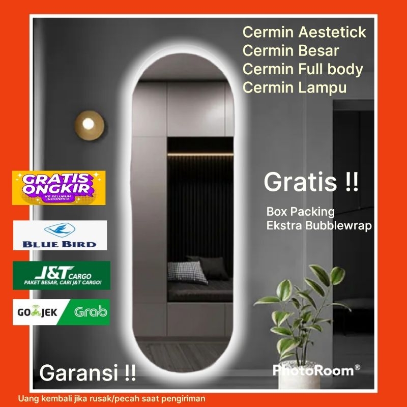 Jual Kaca Cermin Besar Cermin Lampu Oval Bulat Led Aestetick Wastafel ...