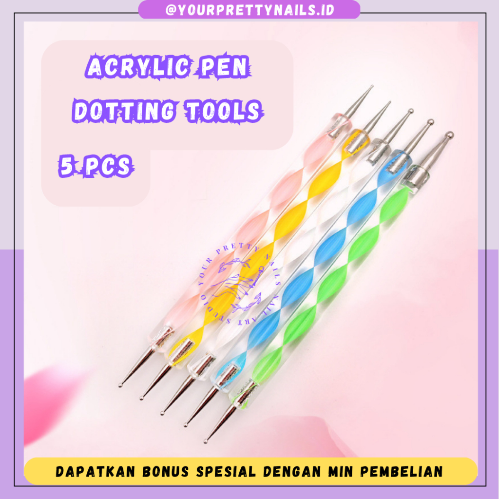 Jual Dotting Tools (isi 5pcs) / Peralatan Nail Art Dotting Tools / Nail ...