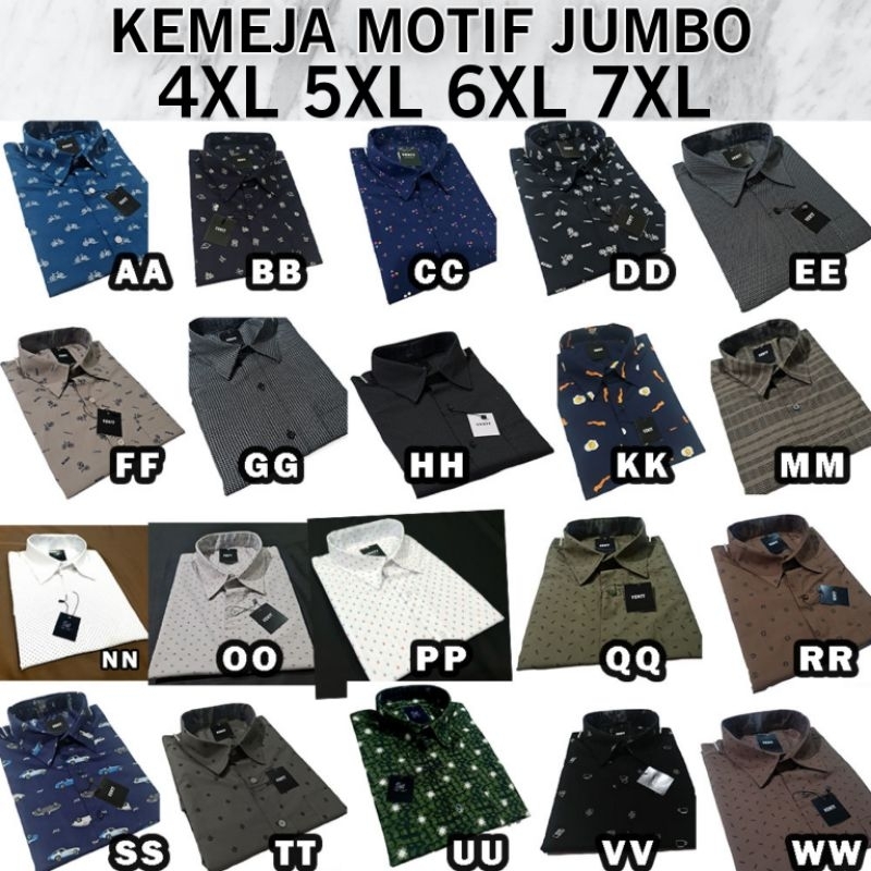 Jual Kemeja Pria Motif Hem Size Jumbo ( PP, QQ, RR, SS, TT, UU, VV, WW ...