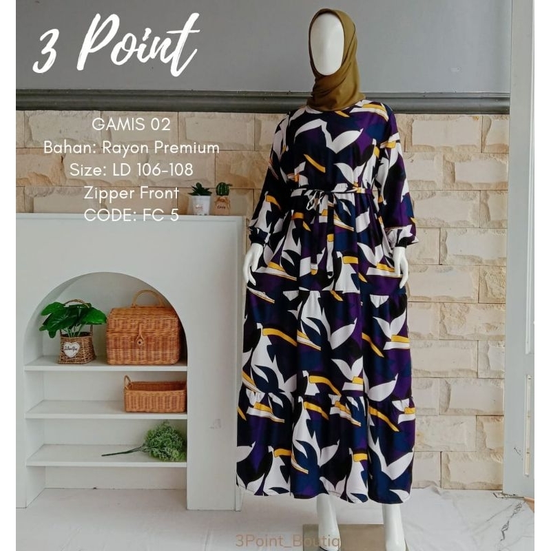 Jual Gamis 02 3Sap motif by 3Point | Shopee Indonesia