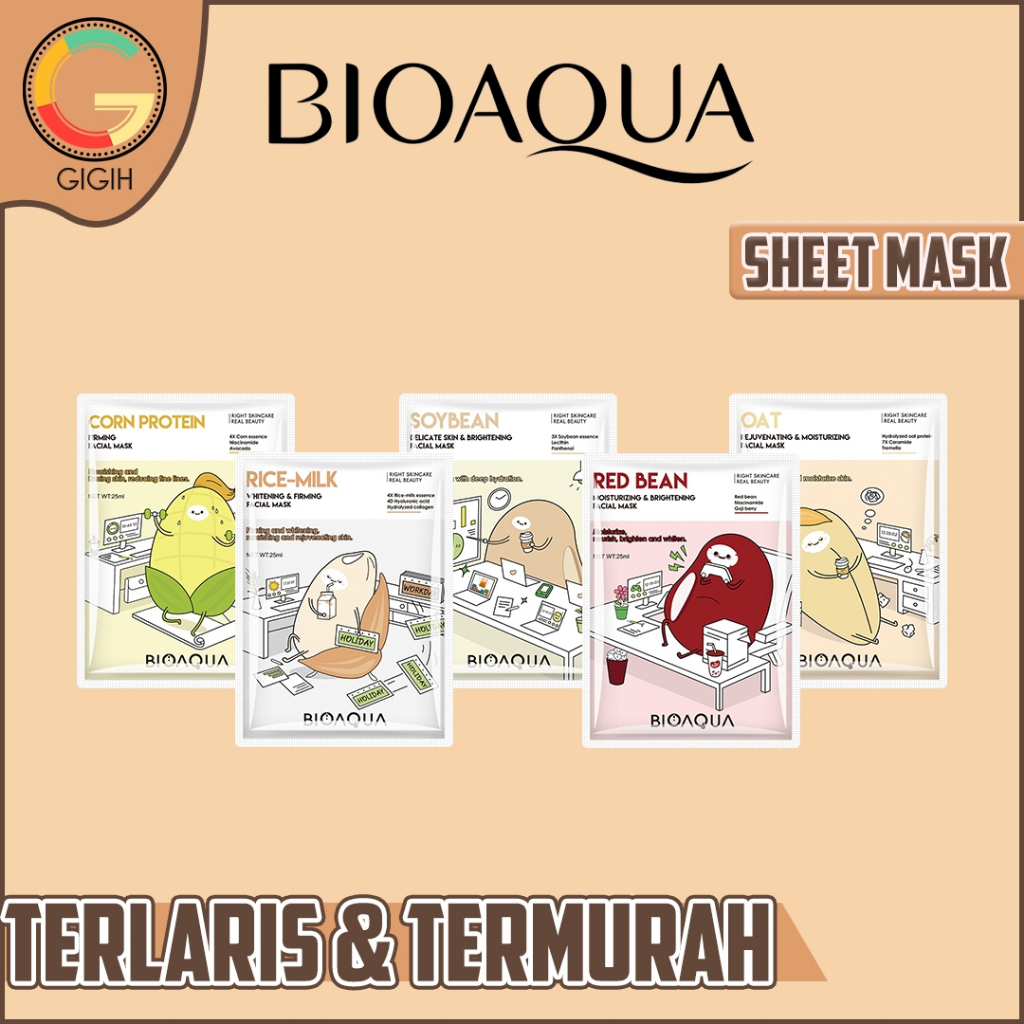 Jual BIOAQUA SHEET MASK / MASKER WAJAH / FACE MASKER CEREAL SERIES ...