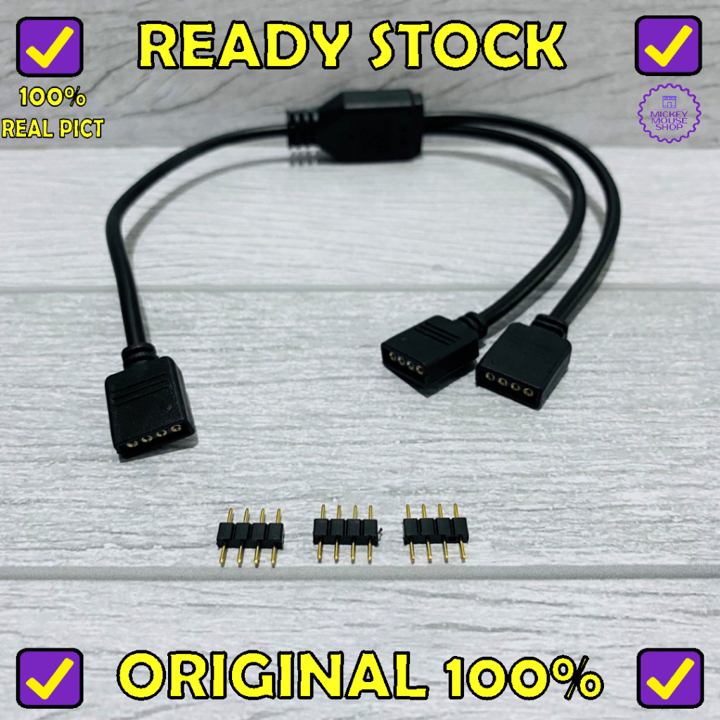 Jual KABEL SPLITTER RGB 4PIN TO x2 LED STRIP FAN FANHUB KIPAS CASING ...