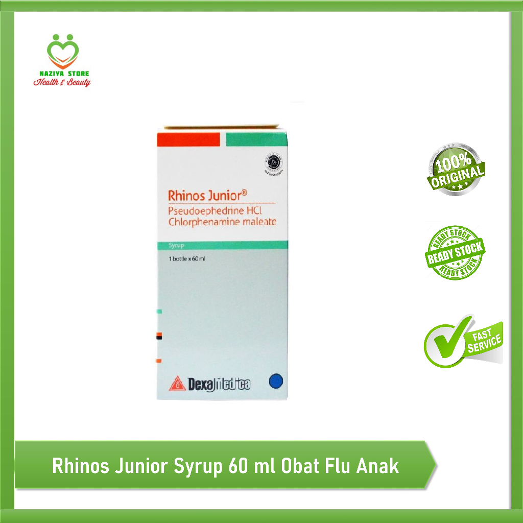 Jual RHINOS JUNIOR SIRUP 60 ML Obat Gejala Flu,Bersin-Bersin,Hidung ...