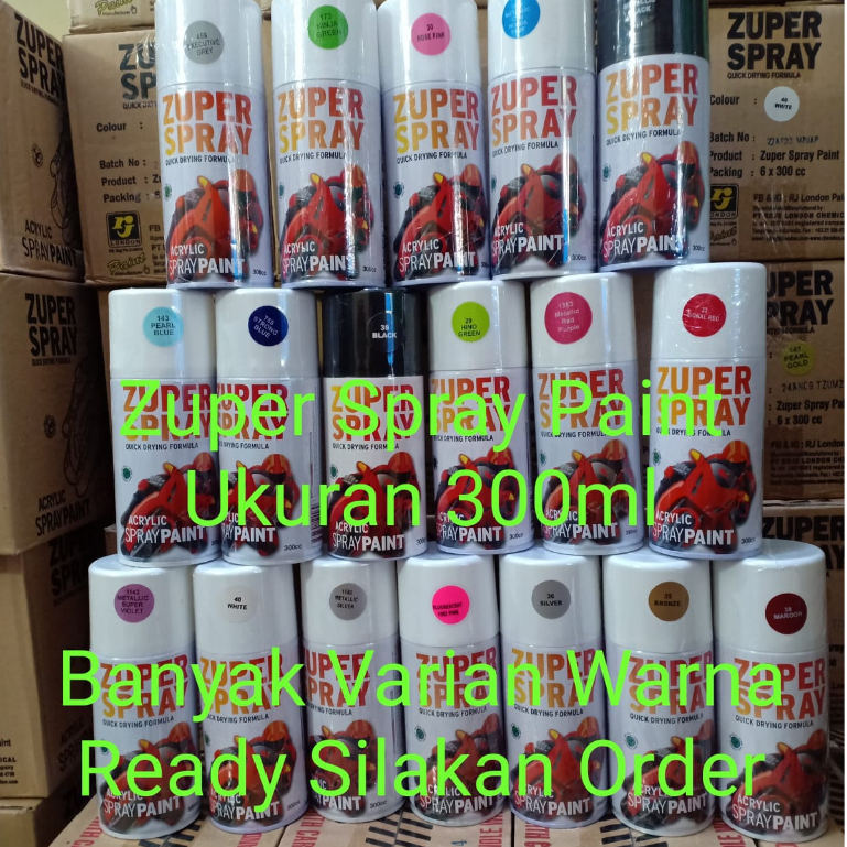 Jual Pilok Pilox Cat Semprot Zuper Spray Paint Warna Standard 300ml Hitam, Clear, Putih, Hijau ...