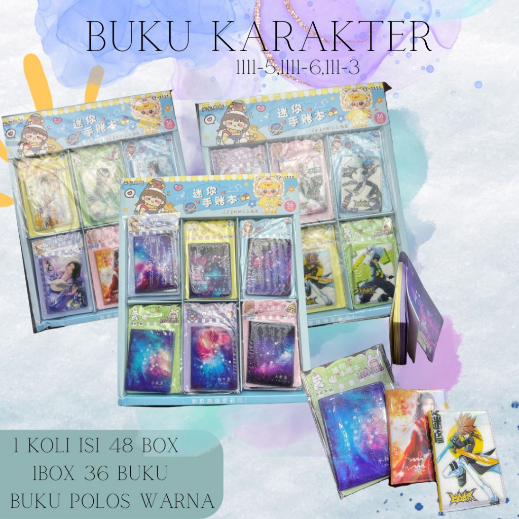 Jual Sticky Note Polos Warna Case Karakter Lucu Isi 45 lembar per buku ...