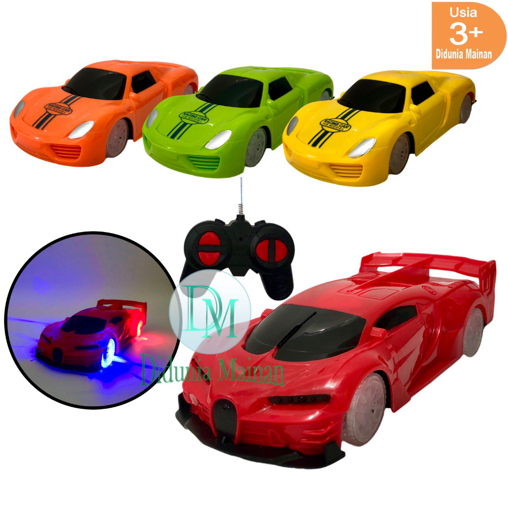 Jual Mainan mobil mobilan balap lampu warna warni remote control rc ...