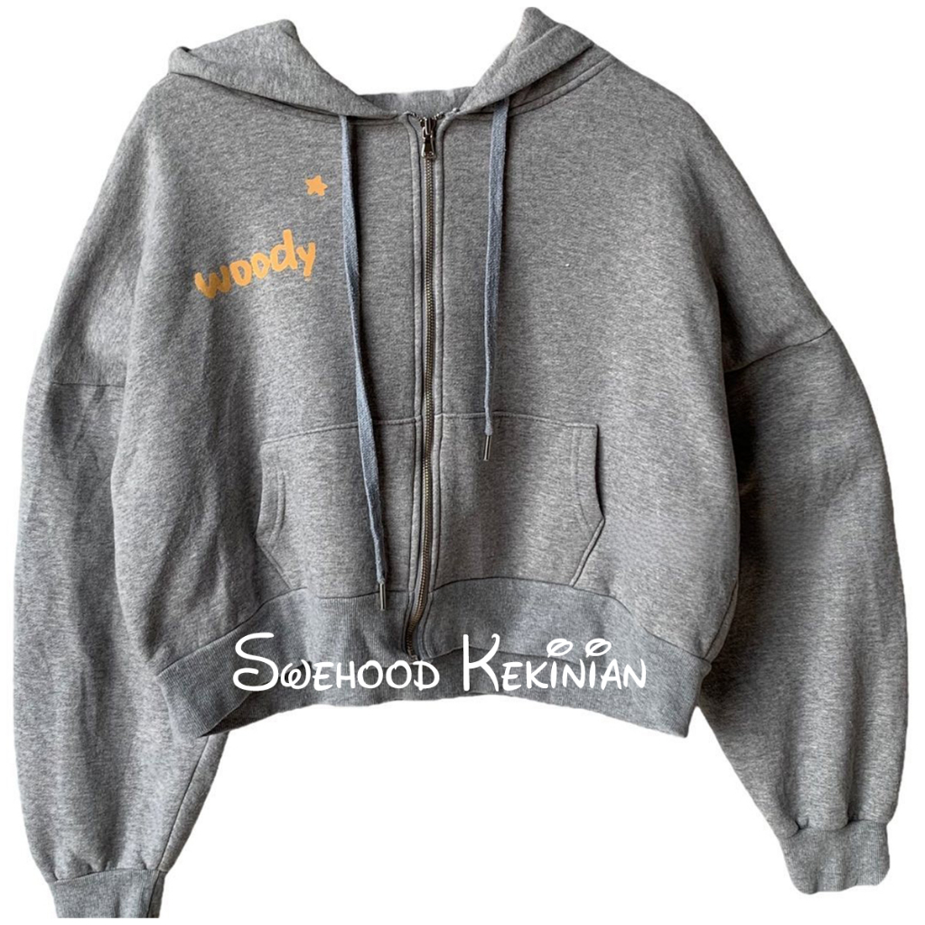 Jual WOODY ZIPPER CROP PREMIUM Jaket Sweater Hodie Ziper Wanita ...