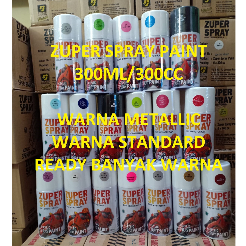 Jual Pilok Pilox Cat Semprot Zuper Spray Paint Warna Metallic 300ml Hitam, Clear, Putih, Hijau ...