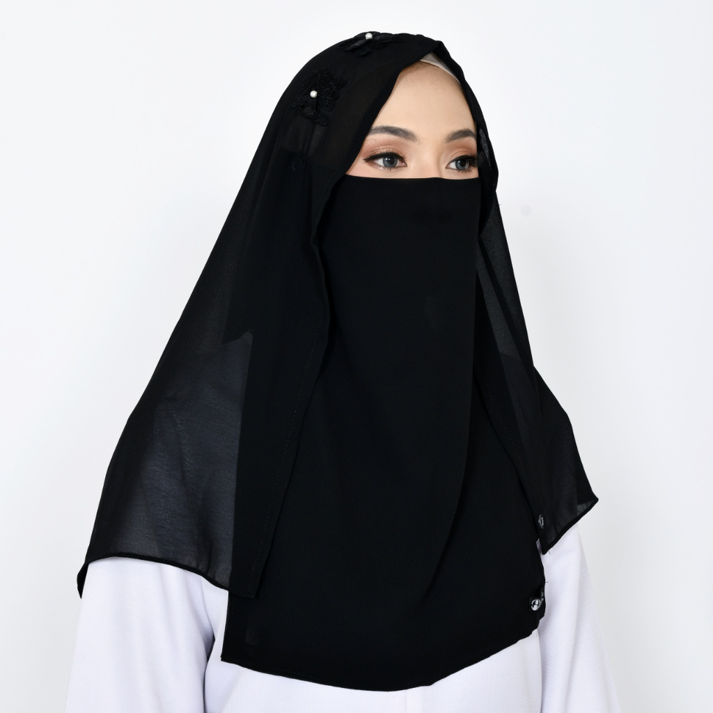 Jual HIJAB NIQAB VEIL JASMINE CADAR TALI BANDANA / CADAR DUA LAYER / JILBAB NIQAB | Shopee Indonesia