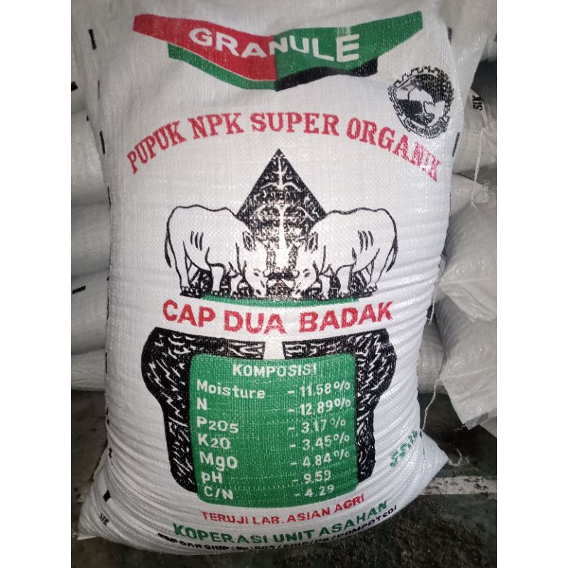 Jual pupuk NPK super organik granule cap 2 badak | Shopee Indonesia
