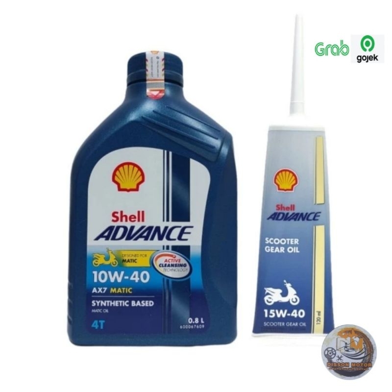 Jual Paket Oli Matic SHELL ADVANCE AX7 10W-40 0,8Ltr Matic + Shell Gear ...