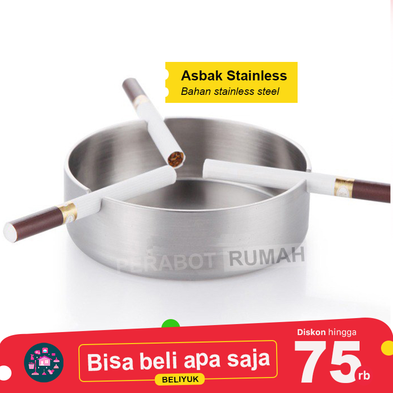 Jual ALOO | Asbak Rokok Stainless Tempat Mangkok Bulat Anti Karat 8 10 ...