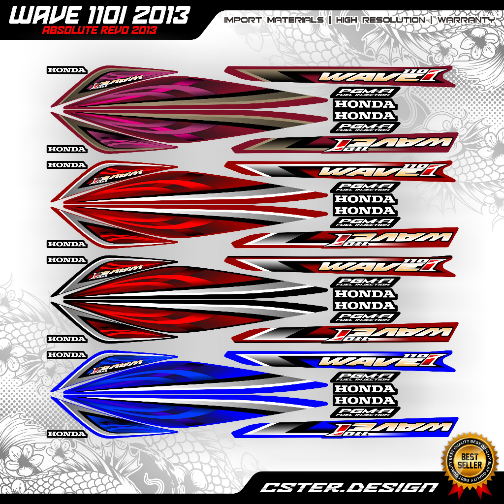 Jual STRIPING HONDA ABSOLUTE REVO FIT striping wave 110i 2013 PGM-FI ...