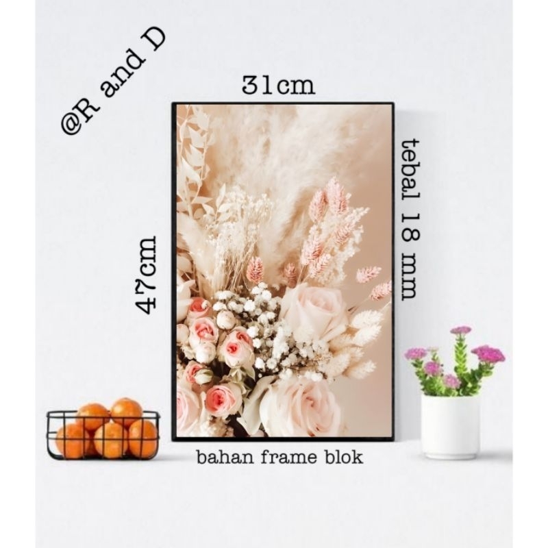 Jual Hiasan Dinding Gambar Bunga Kering ukuran 47x31 Walldecor Cetak ...