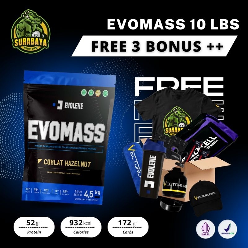 Jual EVOLENE EVOMASS GAINER 10 LBS SUSU PROTEIN GYM FITNESS EVO MASS ...