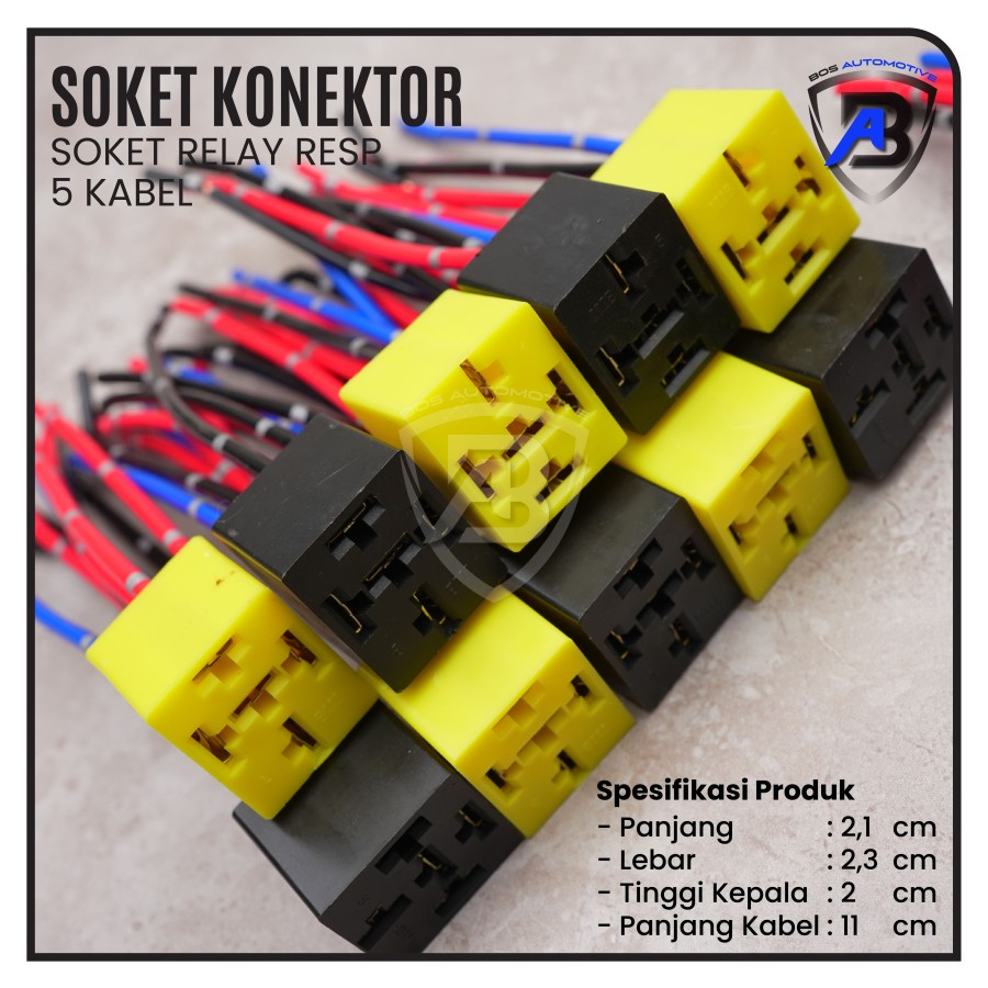 Jual Soket Relay RE5P Kaki 5 Pin + Kabel Bintik / Rumah Relay Socket Relay | Shopee Indonesia