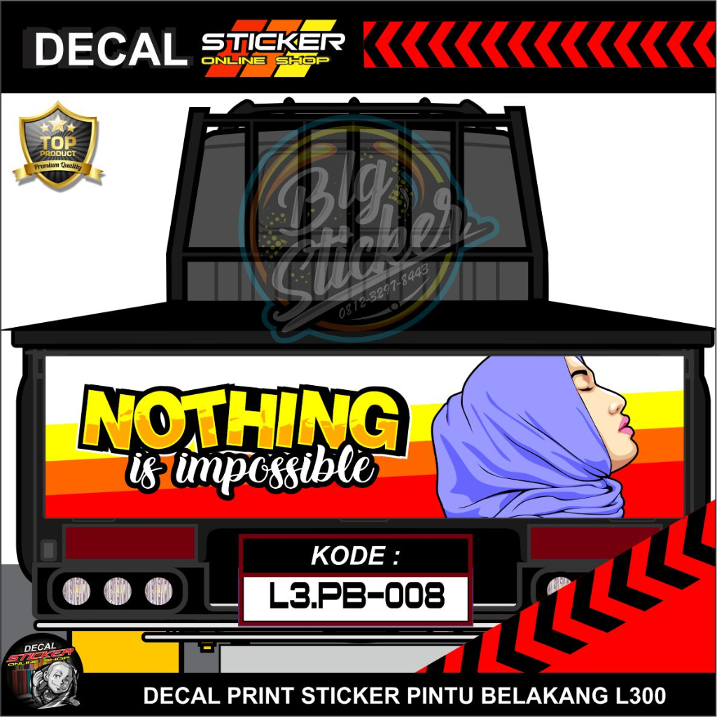 Jual STIKER MOBIL PICKUP L300 PINTU BELAKANG DECAL PRINT KEREN MURAH | Shopee Indonesia