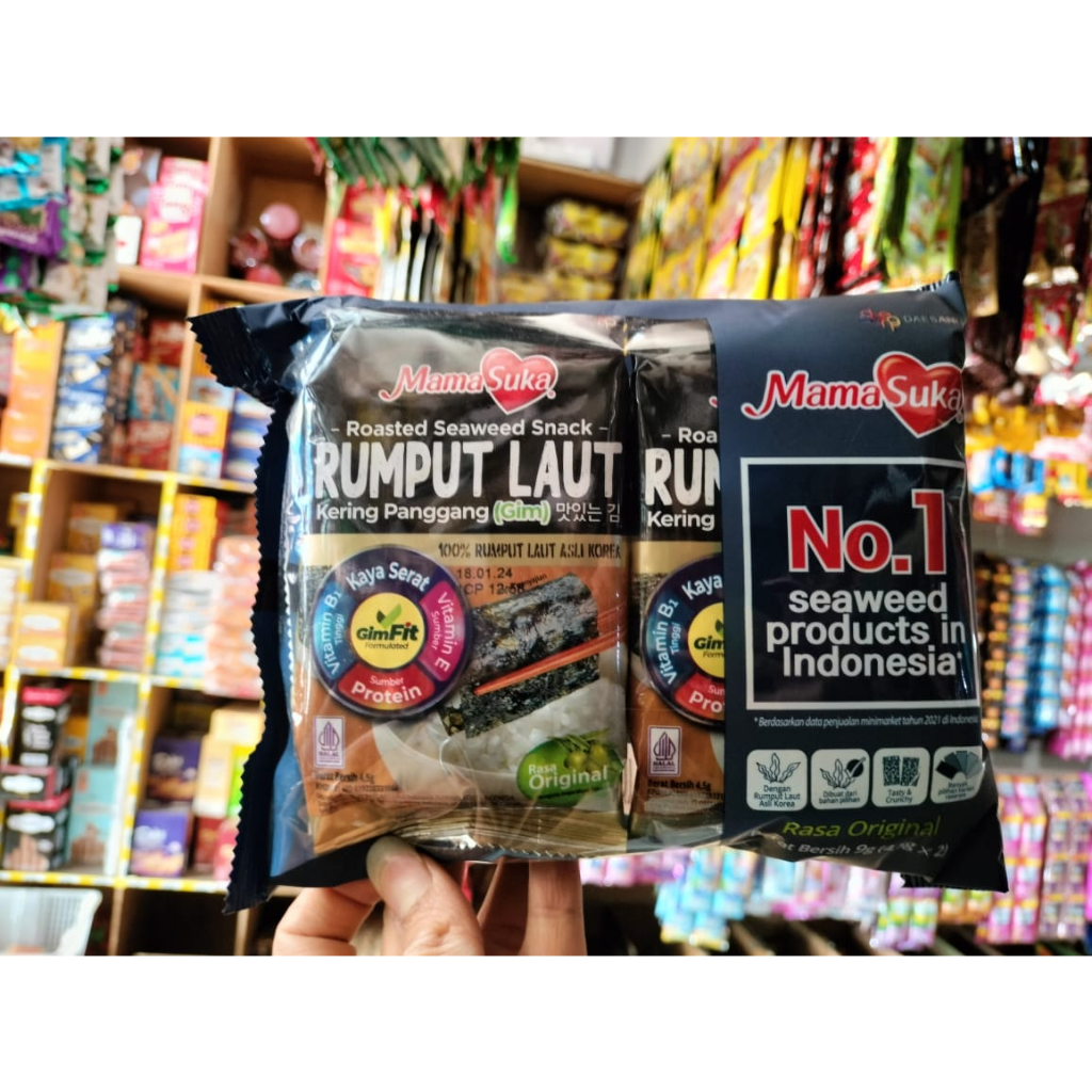 Jual Mamasuka rumput laut nori TERMURAH rasa Lengkap ll 1pak isi 2pcs ...