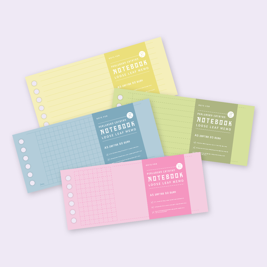 Jual Note Memo For Add On Loose Leaf Memo A5 B5 Plain Ruled Dotted Grid ...